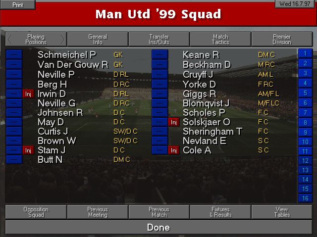 CM 97/98 Champions League Manager 97/98 – Meet The Teams: Man Utd 1999 ...